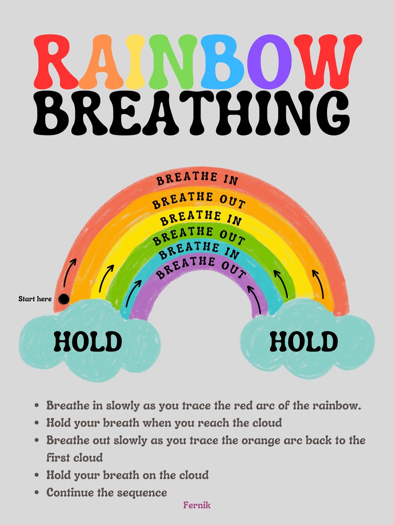 Rainbow Breathing Board for Anxiety - Etsy