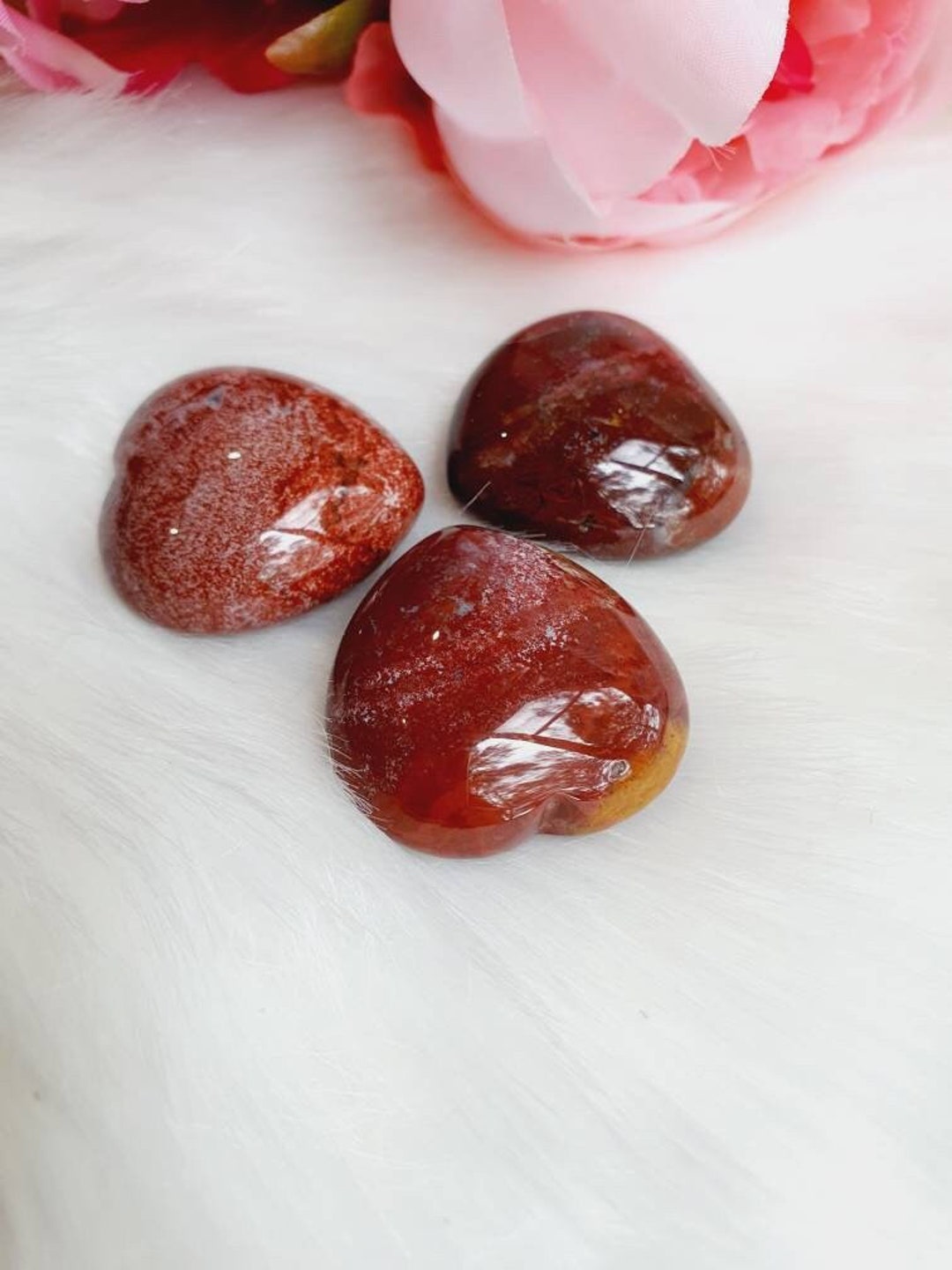 Red Ocean Jasper Mini Heart - Etsy Österreich