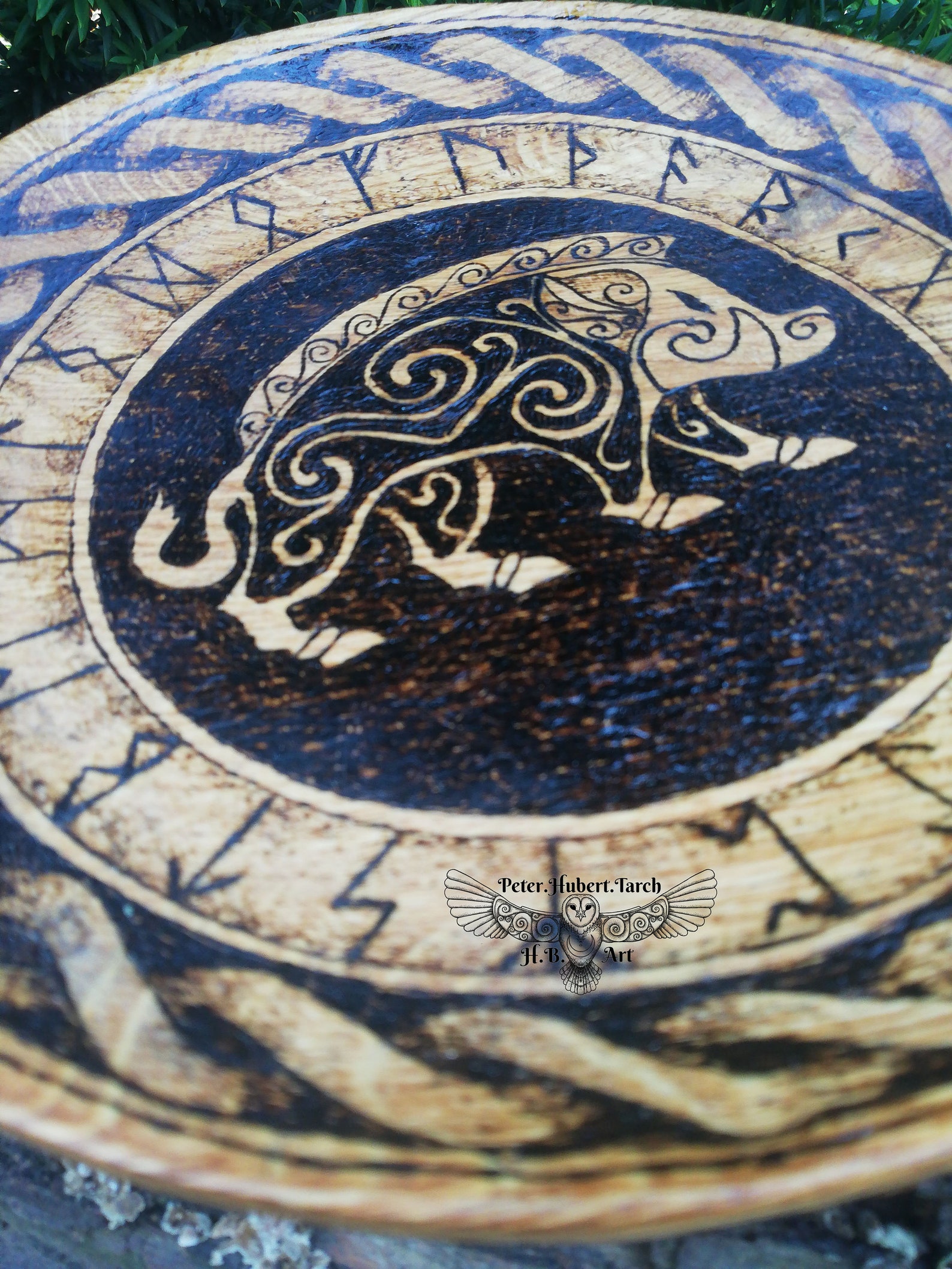 CELTIC BOAR Wooden Plate Gullinbursti Wooden Plate With - Etsy