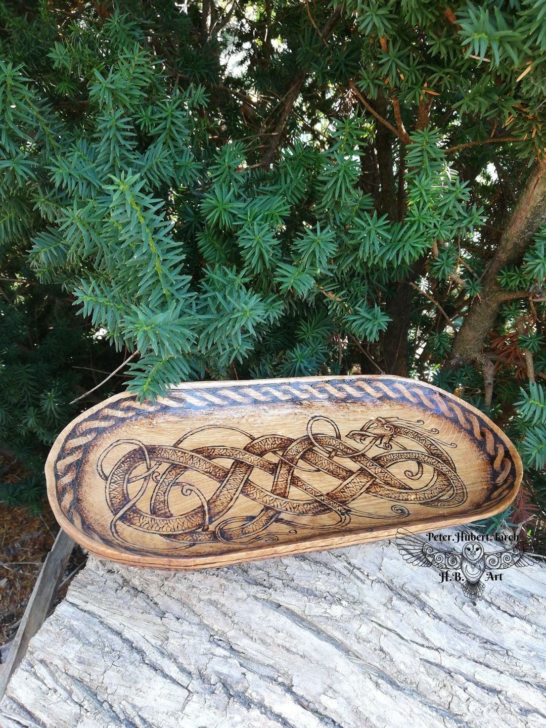 Viking Dragon Wooden Tray Wooden Tray With Norse Dragon and - Etsy