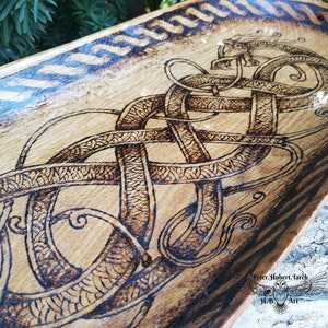Viking Dragon Wooden Tray Wooden Tray With Norse Dragon and - Etsy
