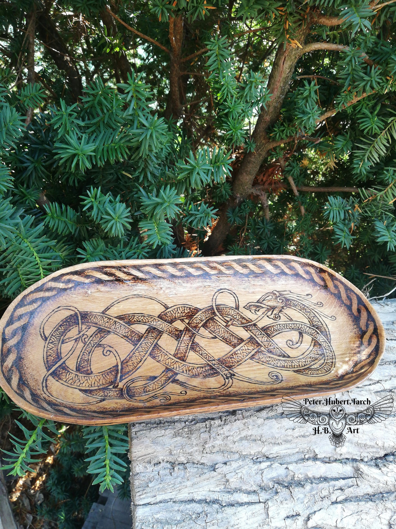 Viking Dragon Wooden Tray Wooden Tray With Norse Dragon and - Etsy
