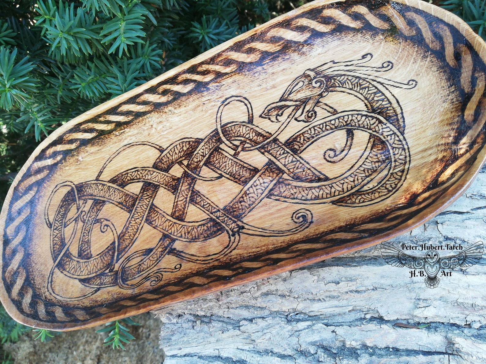 Viking Dragon Wooden Tray Wooden Tray With Norse Dragon and - Etsy