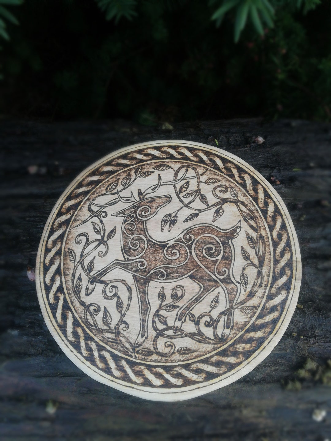 CELTIC DEER Wooden Image Celtic Art Celtic Animal Decoration - Etsy