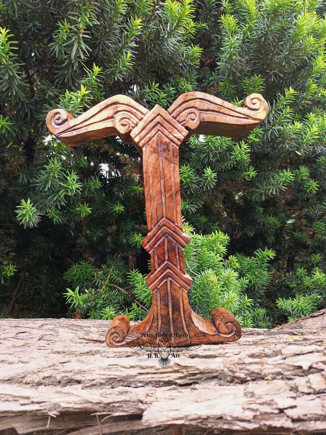 IRMINSUL Wooden Statue of World Pillar Hand Carved Wooden Irminsul ...