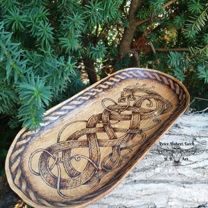 Viking Dragon Wooden Tray Wooden Tray With Norse Dragon and - Etsy