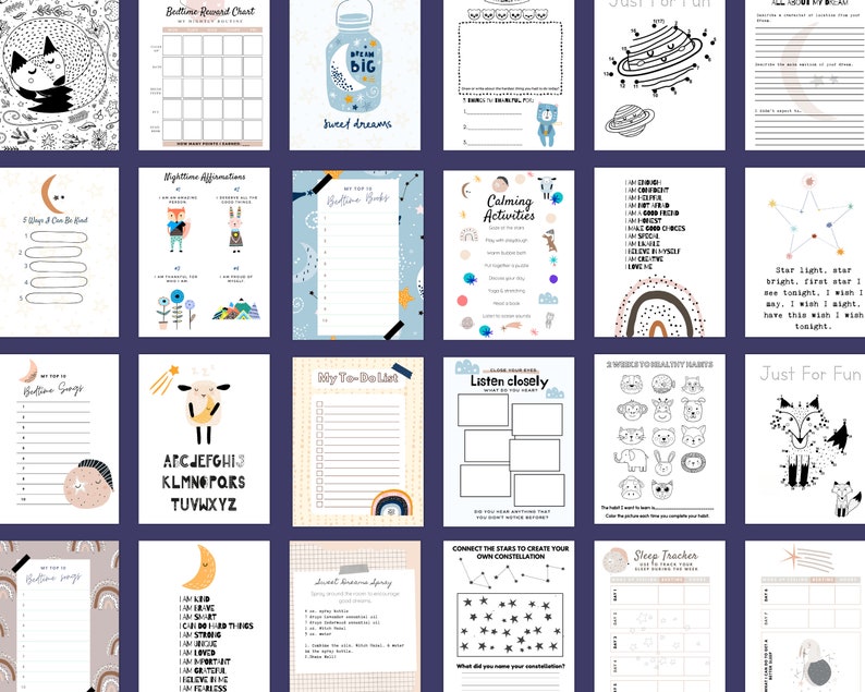 Bedtime Journal, Bedtime Routine Chart, Kids Bedtime Routine Chart ...