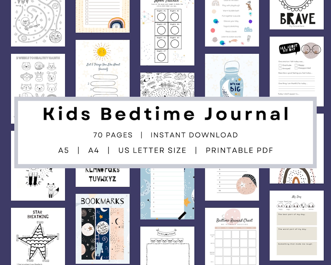 Bedtime Journal, Bedtime Routine Chart, Kids Bedtime Routine Chart ...
