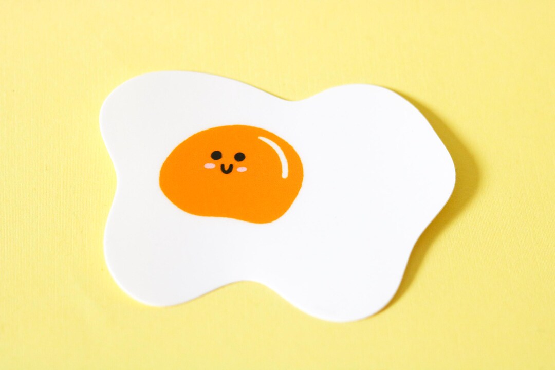 Cute Egg Vinyl Sticker – Adorable Kawaii Food Sticker for Laptops ...