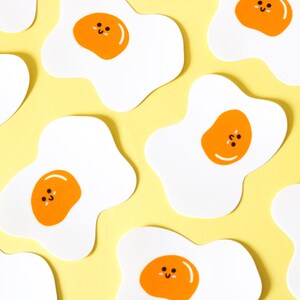 Cute Egg Vinyl Sticker – Adorable Kawaii Food Sticker for Laptops ...