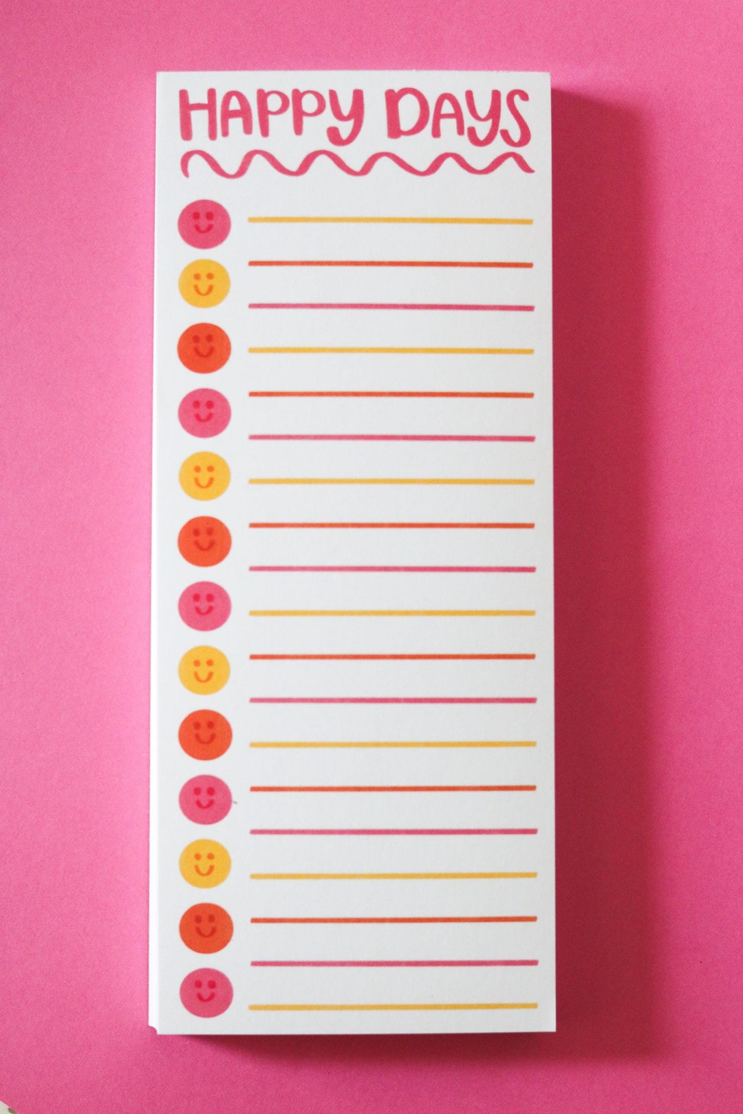 Happy Days Notepad; Smiley Face Stationary; Cute Paper; List ...