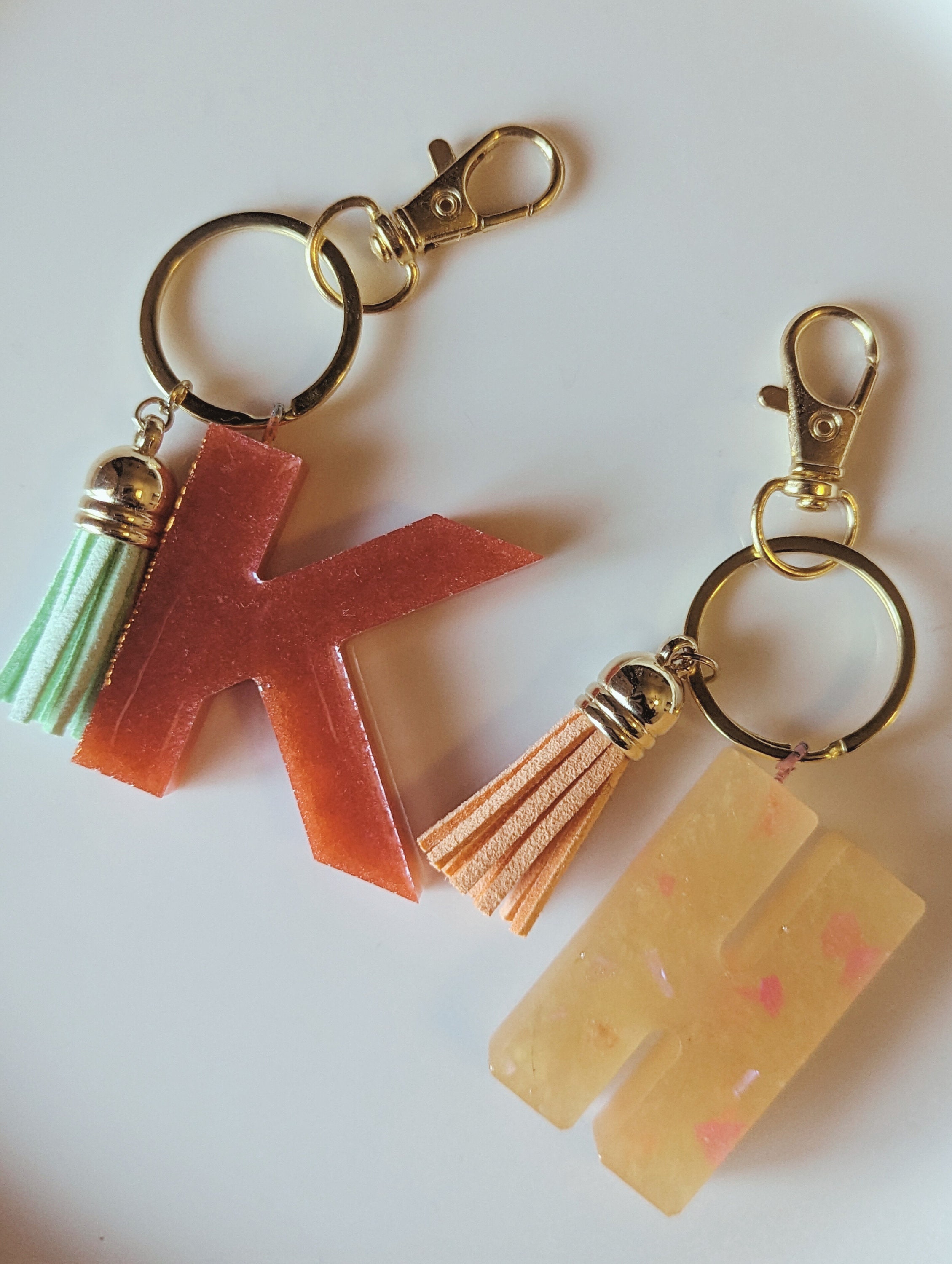 Custom Resin Alphabet Letter Keychain With Tassell - Etsy