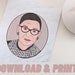 Ruth Bader Ginsburg Printable Hand-drawn Greeting Card - Etsy
