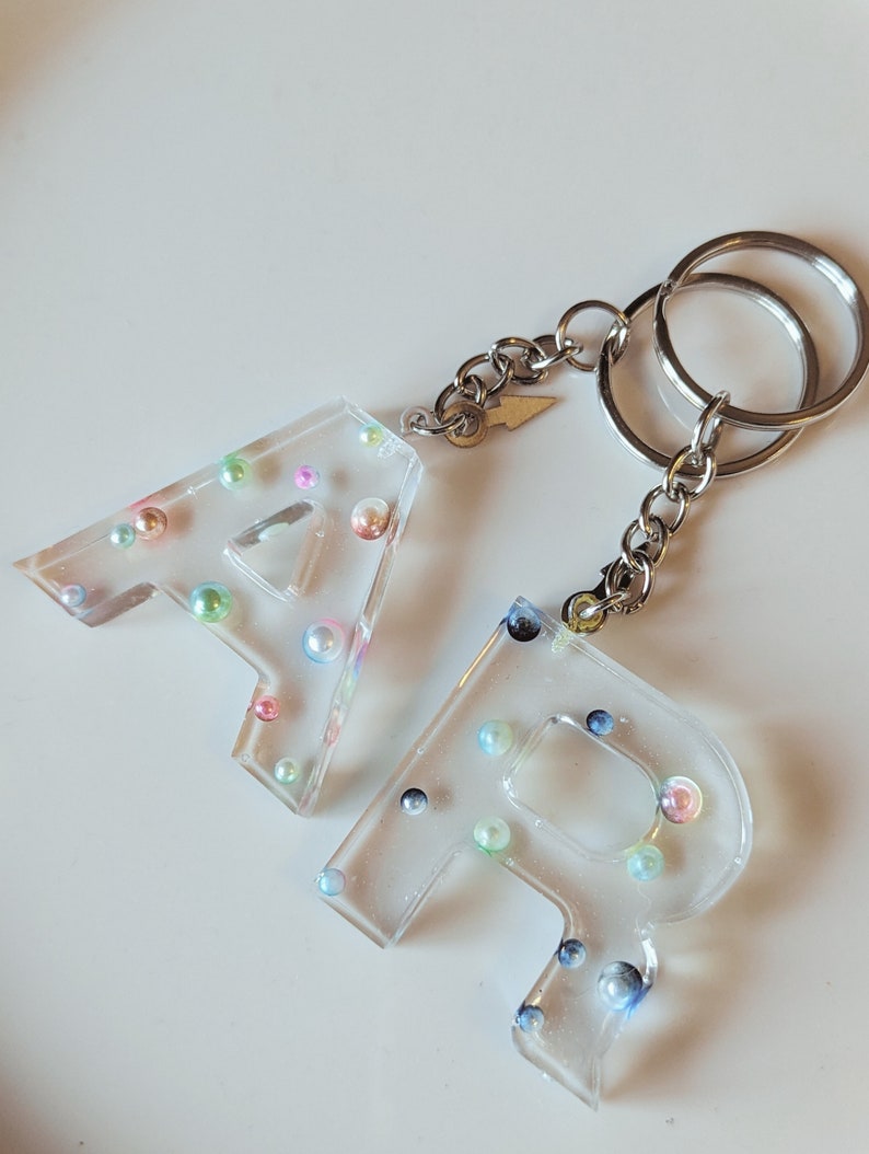 Custom Resin Alphabet Letter Keychain With Tassell - Etsy