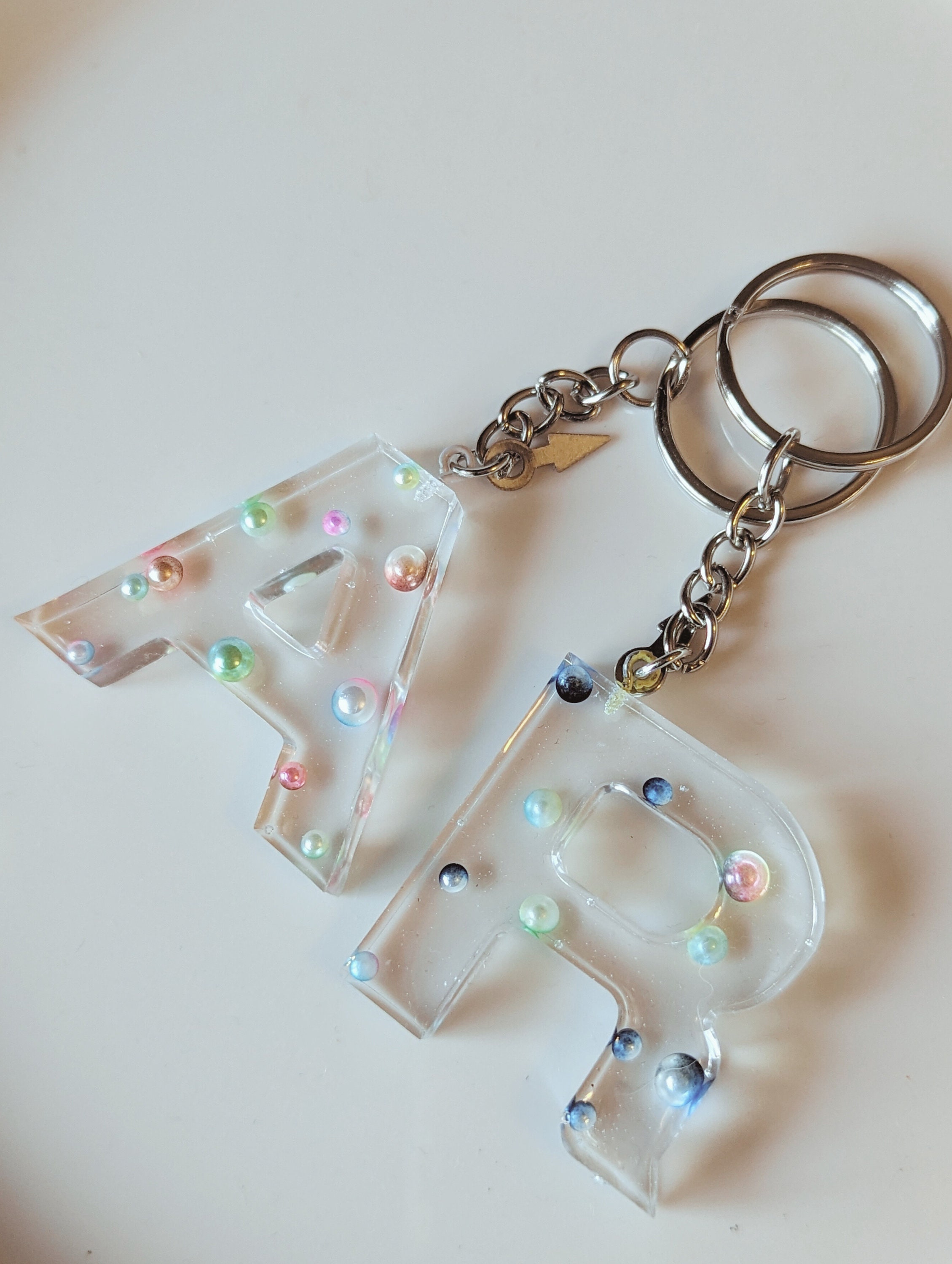 Custom Resin Alphabet Letter Keychain With Tassell - Etsy