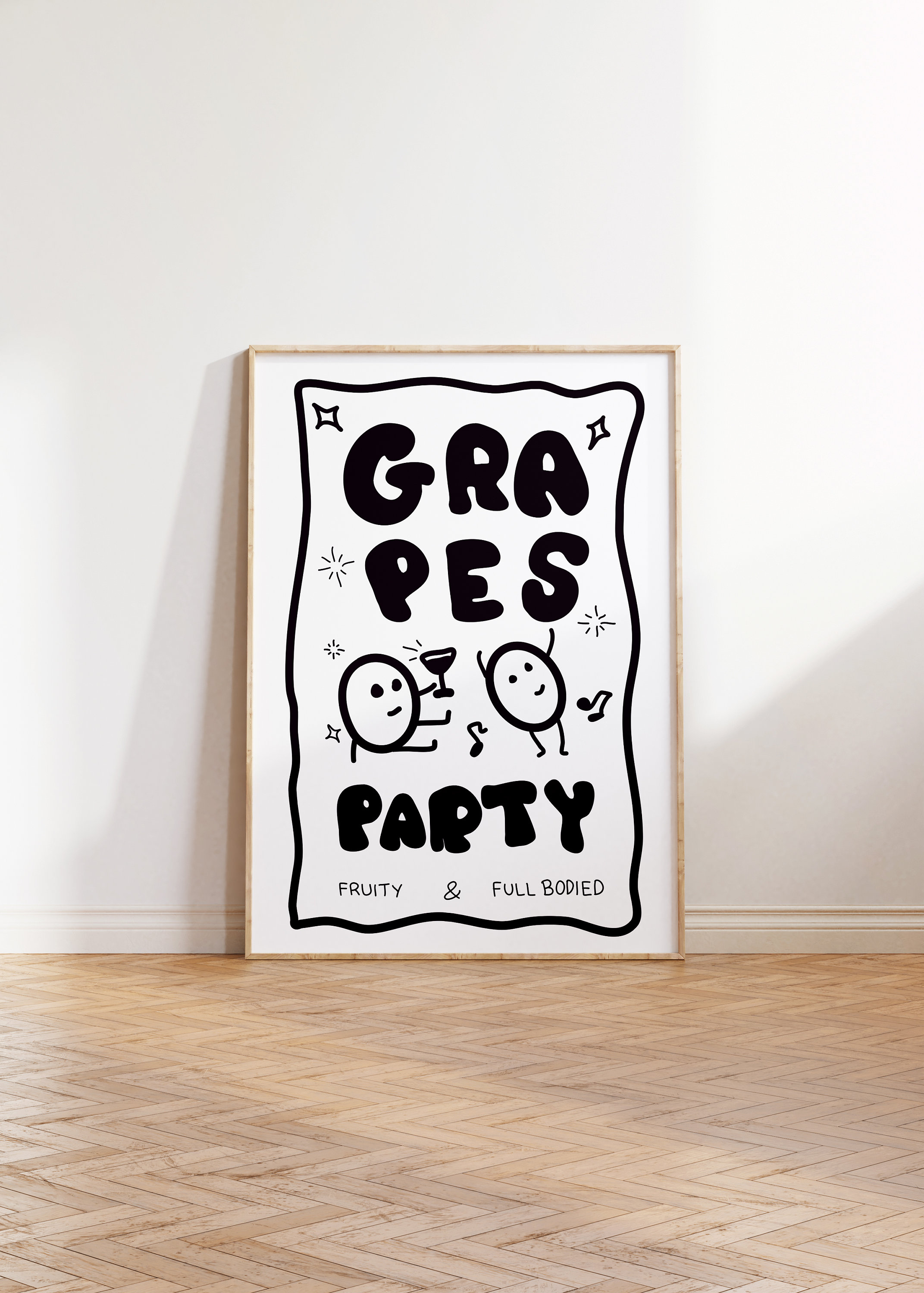 Printable Fruity Poster, Kitchen Art, Typography, Illustration, Kitchen ...