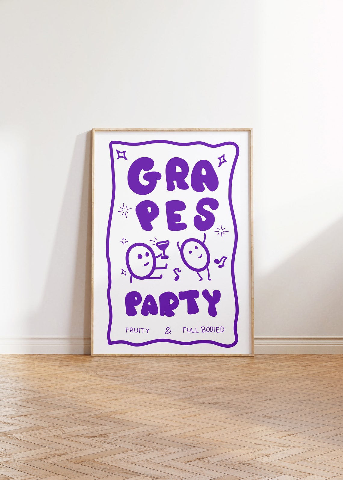 Printable Fruity Poster, Kitchen Art, Typography, Illustration, Kitchen ...