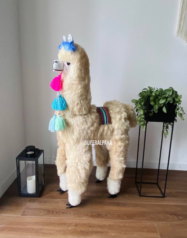 Big Alpaca Fur Toy Handmade Alpaca Big Stuffed Animal - Etsy