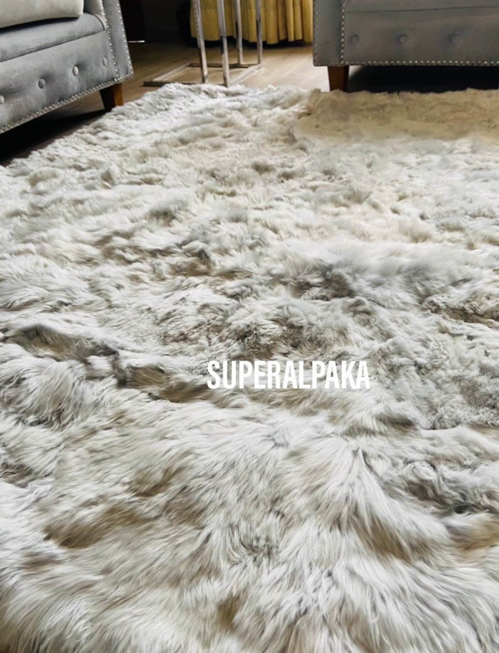 Luxurious Light Silver Alpaca Fur Rug Alpaca Fur Rug Plush | Etsy