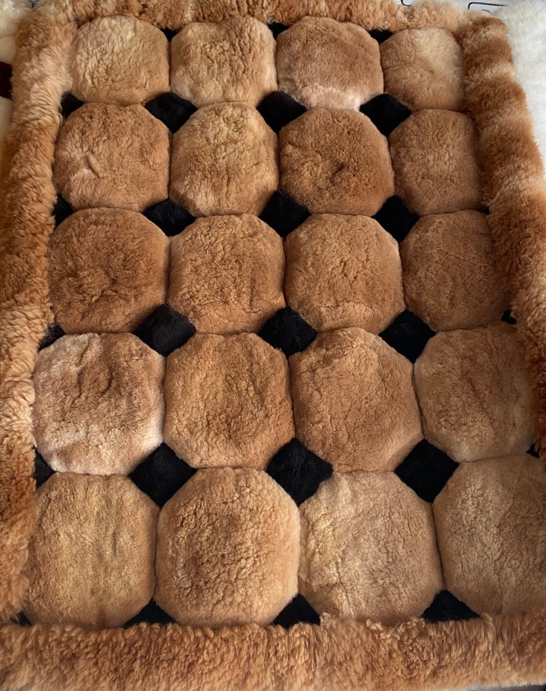 Luxurious Geometric Alpaca Fur Rug Alpaca Real Fur Rug, Plush Very Soft ...