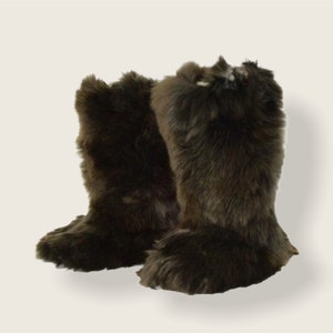 Chocolate Alpaca fur boots alpaca boots from Peru unisex | Etsy