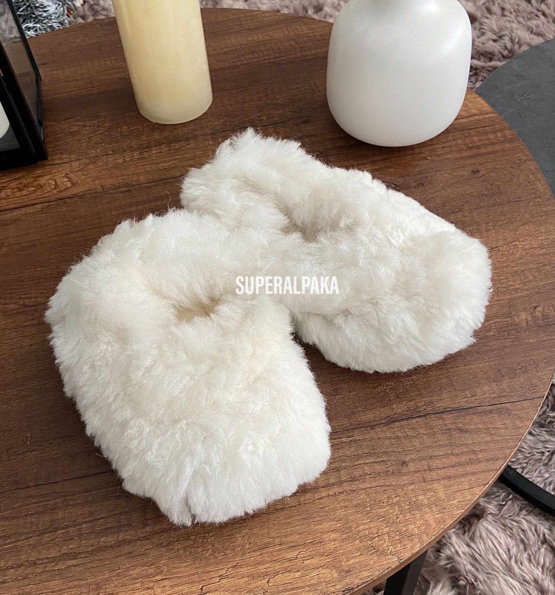 Alpaca Fur Slippers Alpaca Slippers From Peru Unisex - Etsy
