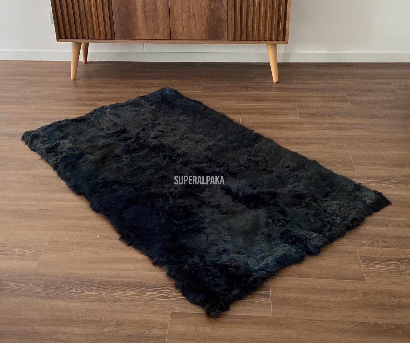 Luxurious Black Alpaca Fur Rug Alpaca Real Fur Rug Plush - Etsy