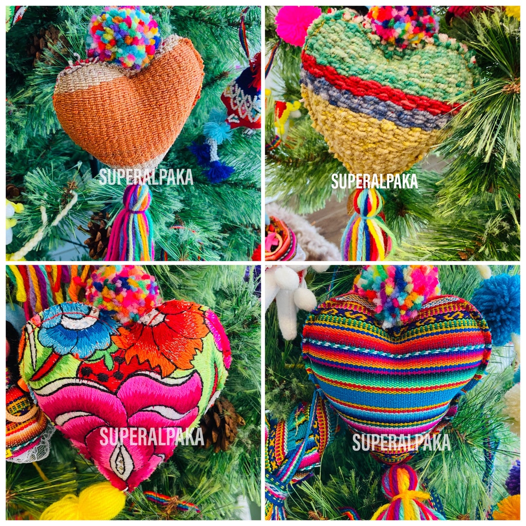 Christmas Tree Ornament / Peruvian Hearts Ornaments / Christmas ...
