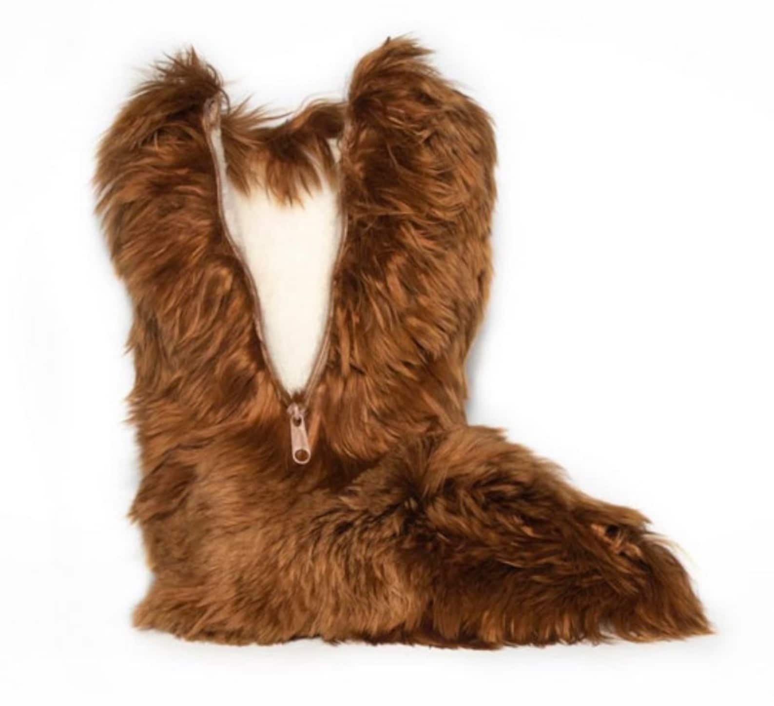 Brown Alpaca fur boots alpaca boots from Peru unisex boots | Etsy