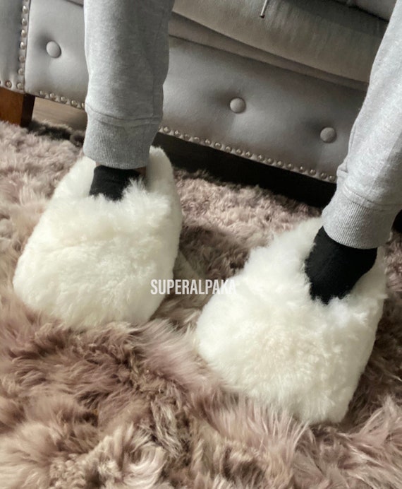 Alpaca Fur Slippers Alpaca Slippers From Peru Unisex - Etsy