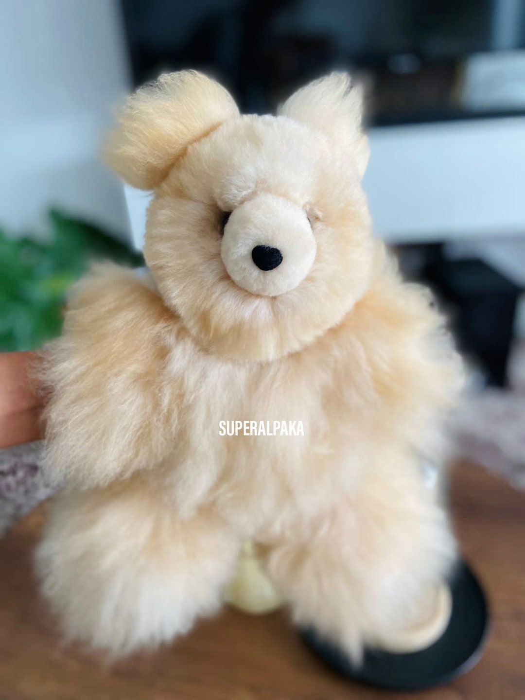 Alpaca Fur Teddy Bear Handmade Extremely Soft / Alpaca Stuffed Animal ...