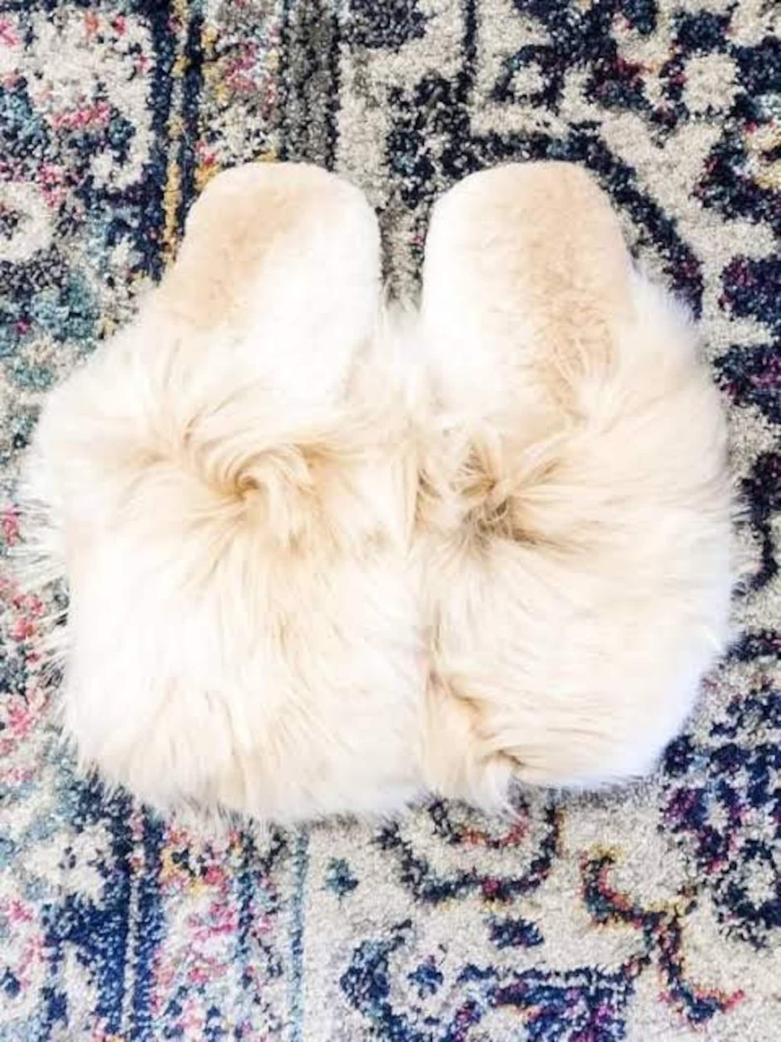 Alpaca fur slippers champagne alpaca slippers from Peru | Etsy