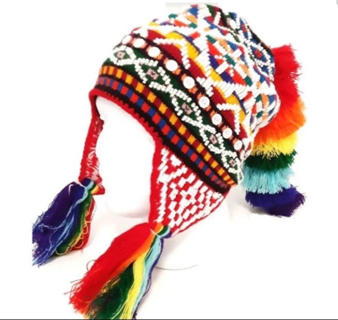 Peruvian Beaded Chullo, Chullo Quero, Peruvian Mystic Shaman Hat ...