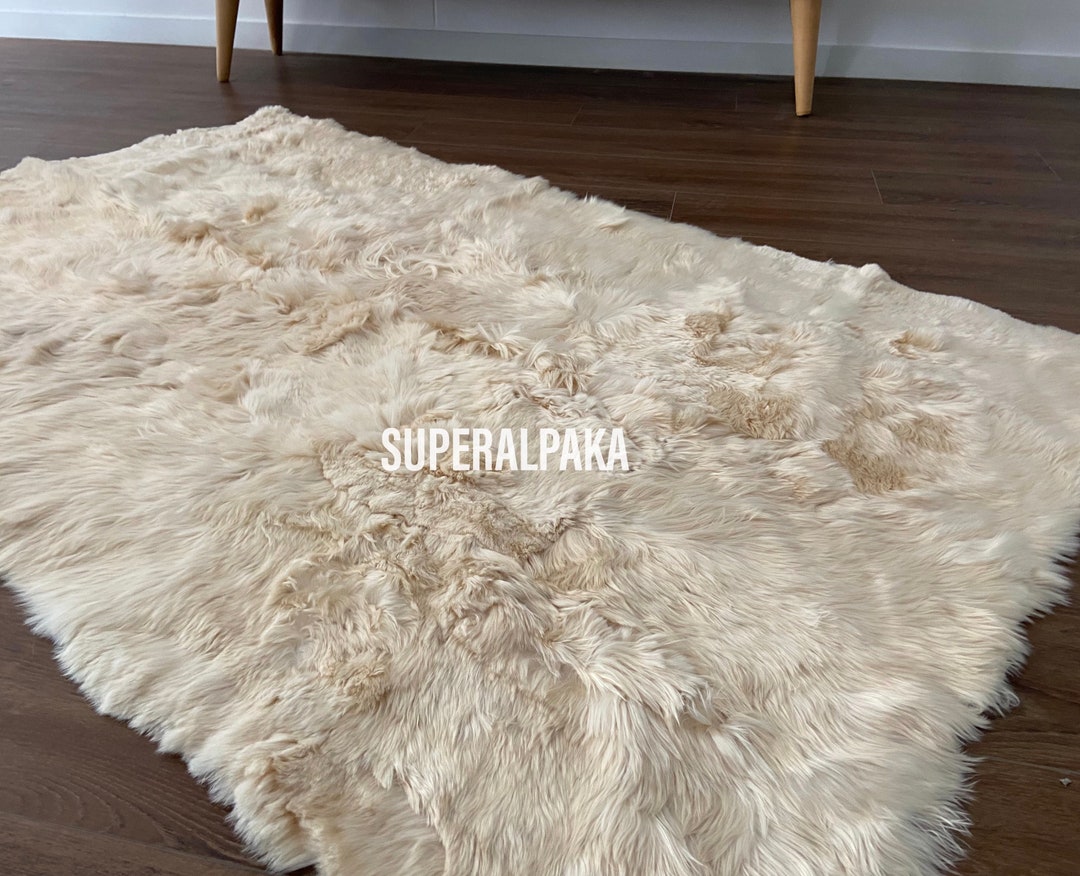 Luxurious Champagne Alpaca Fur Rug Alpaca Real Fur Rug - Etsy