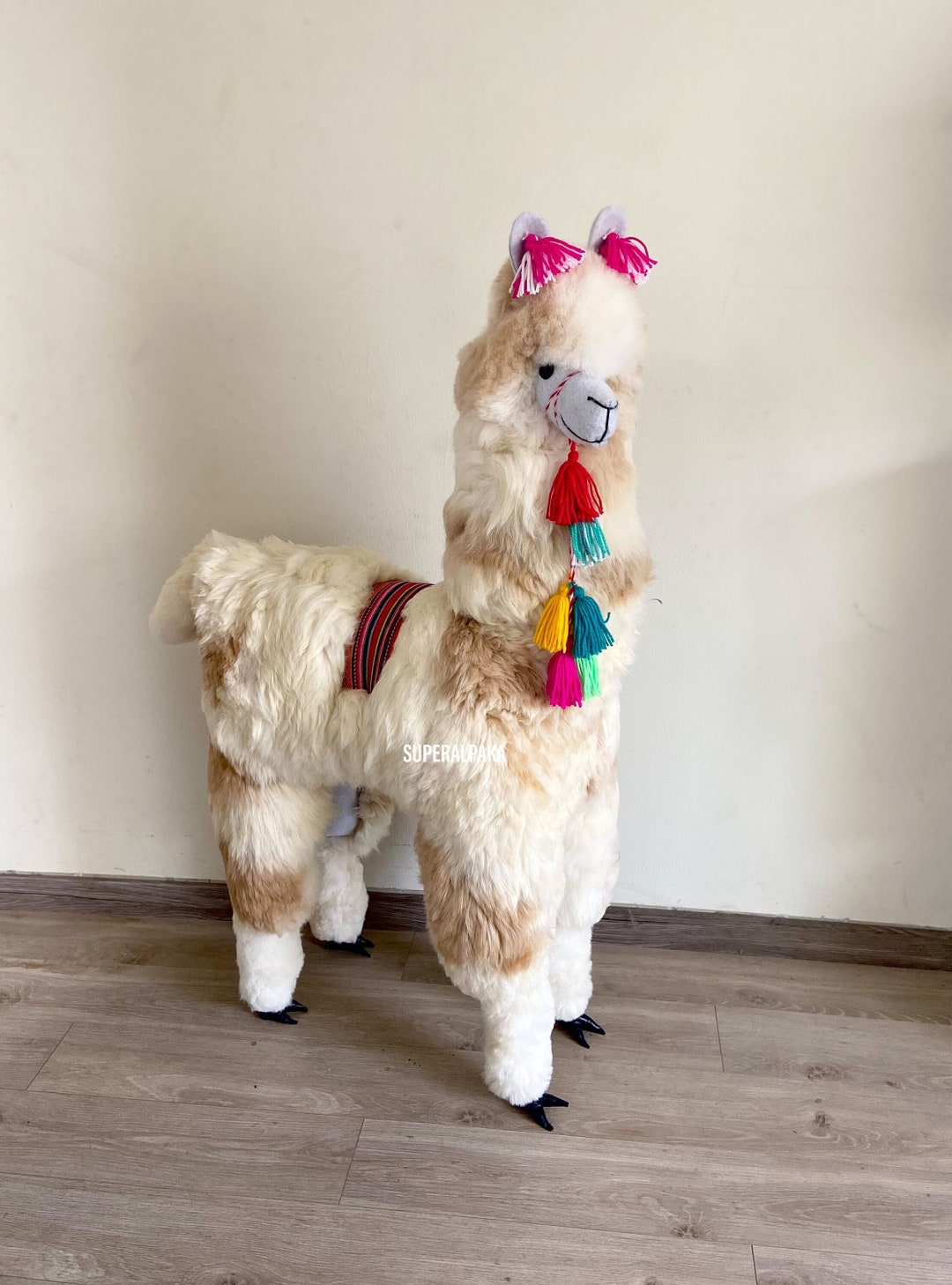 Big Alpaca Fur Toy Handmade Alpaca Big Stuffed Animal Large Alpaca Toy ...