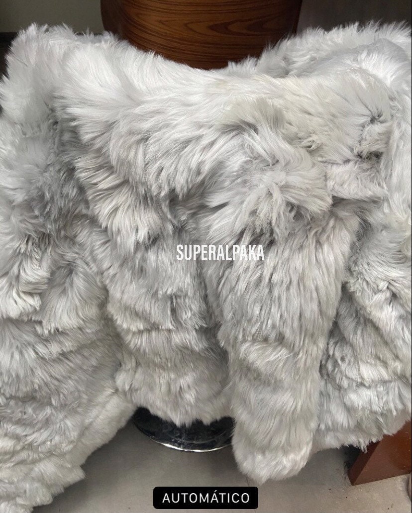 Alpaca Fur Throw Light Silver Color Handmade in Peru Alpaca - Etsy