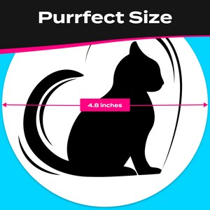 Cat Bumper Sticker - Cute Black Cat Silhouette Heart - Waterproof Vinyl ...