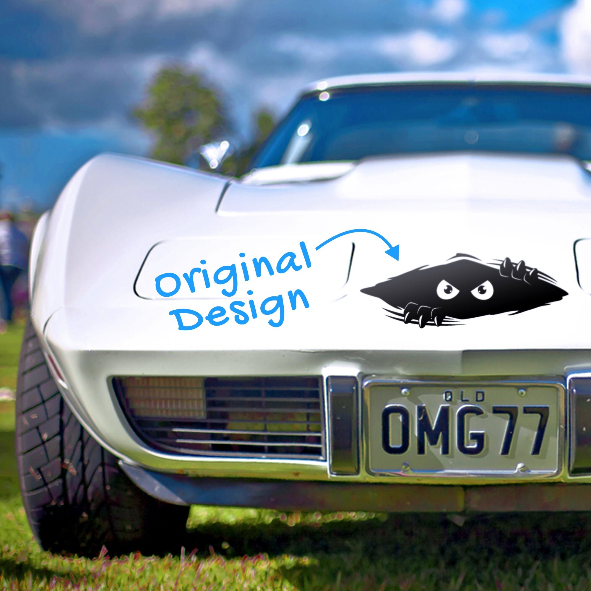 Shredder the Peeking Monster Bumper Sticker Black, Peel and Stick Vinyl ...