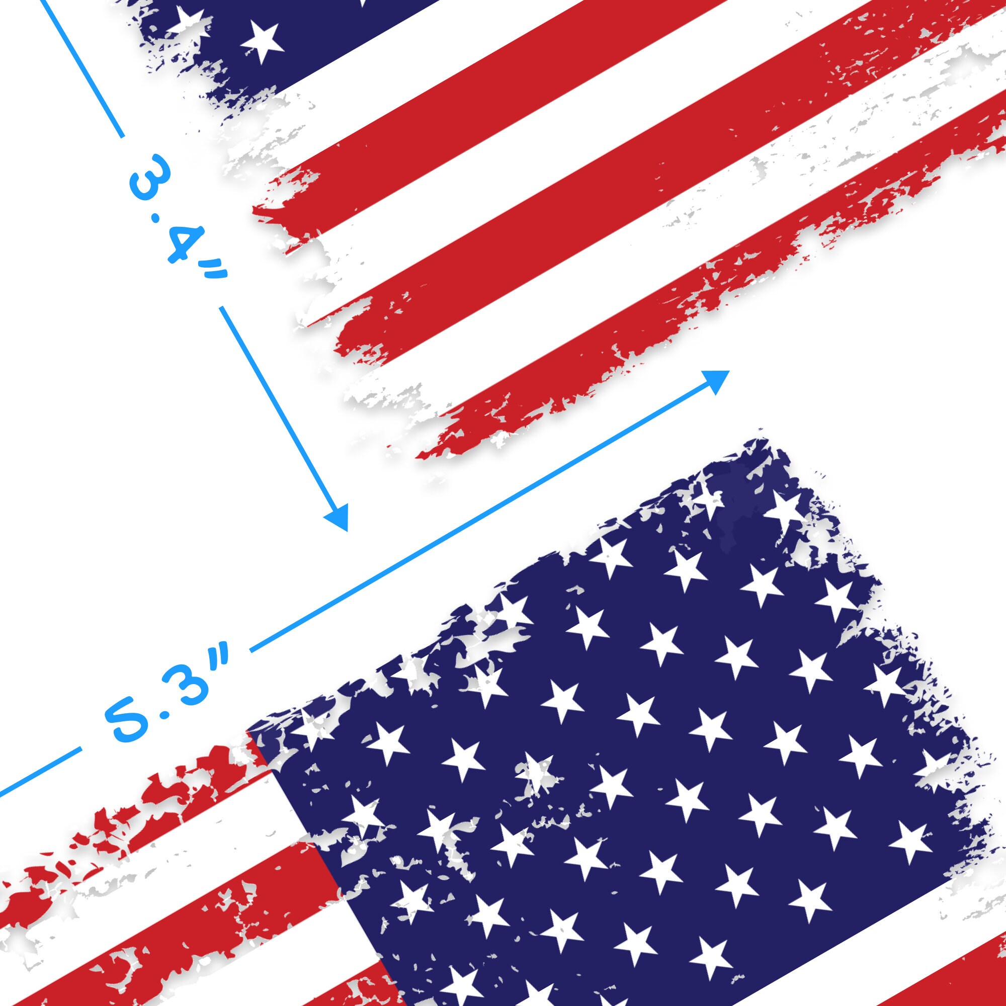 American Flag Decal Forward & Reverse Facing Distressed Flag Vinyl ...