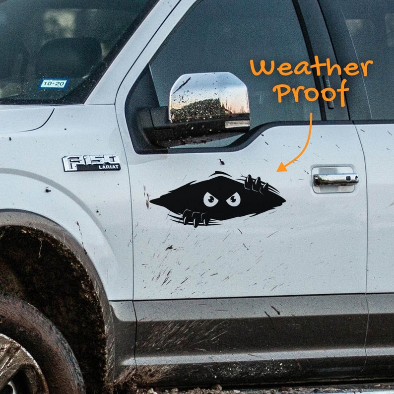 Shredder the Peeking Monster Bumper Sticker Black Peel and - Etsy