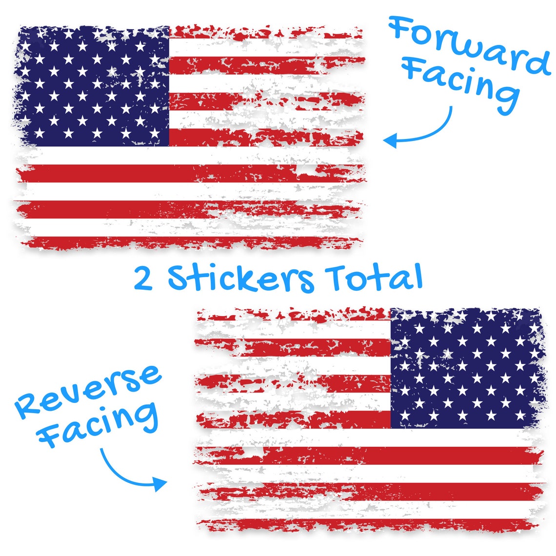 American Flag Decal Made in USA (5.3x3.4") - Forward/reverse Facing ...
