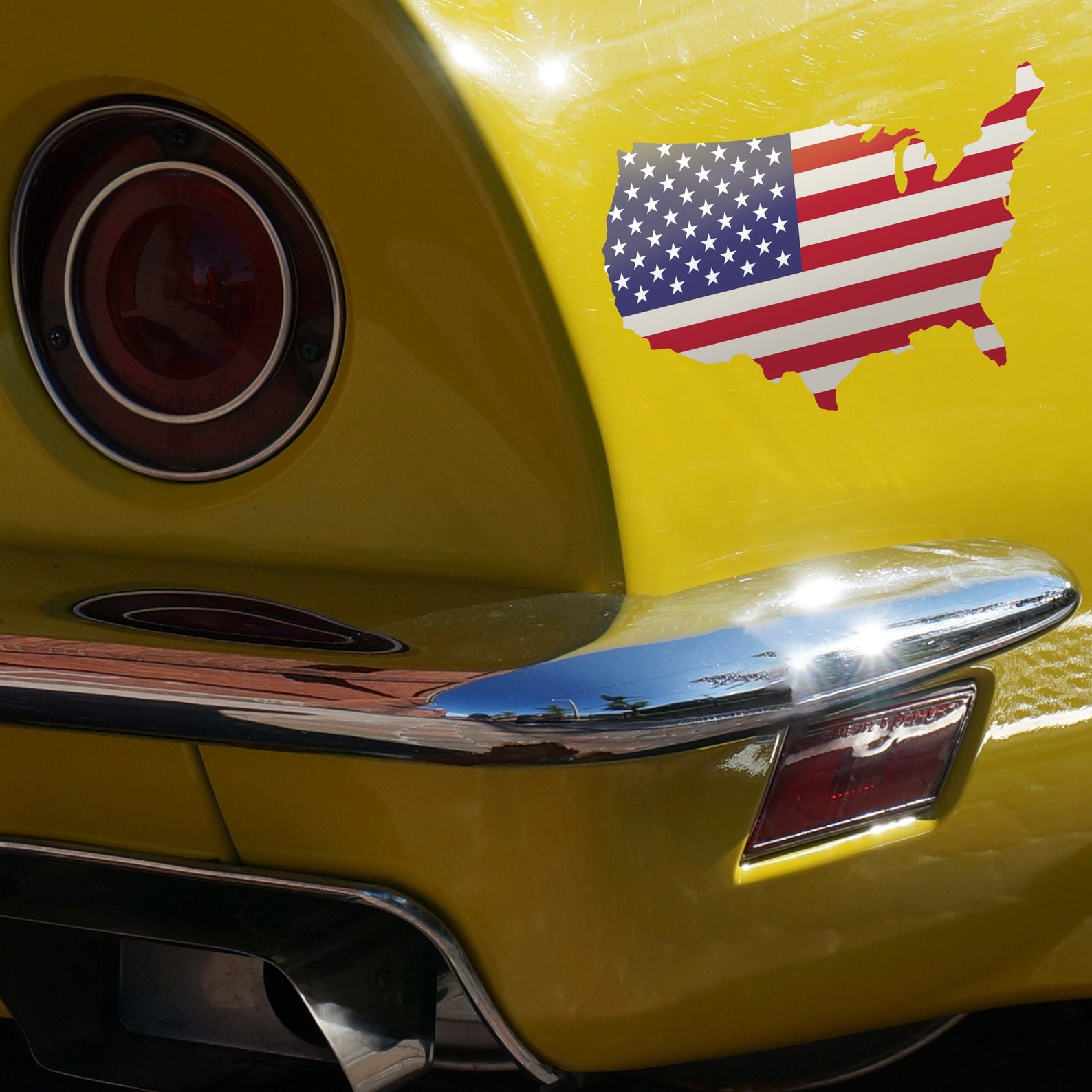 American Flag Decal - Die Cut USA Map Vinyl Sticker for Your Car, Jeep ...