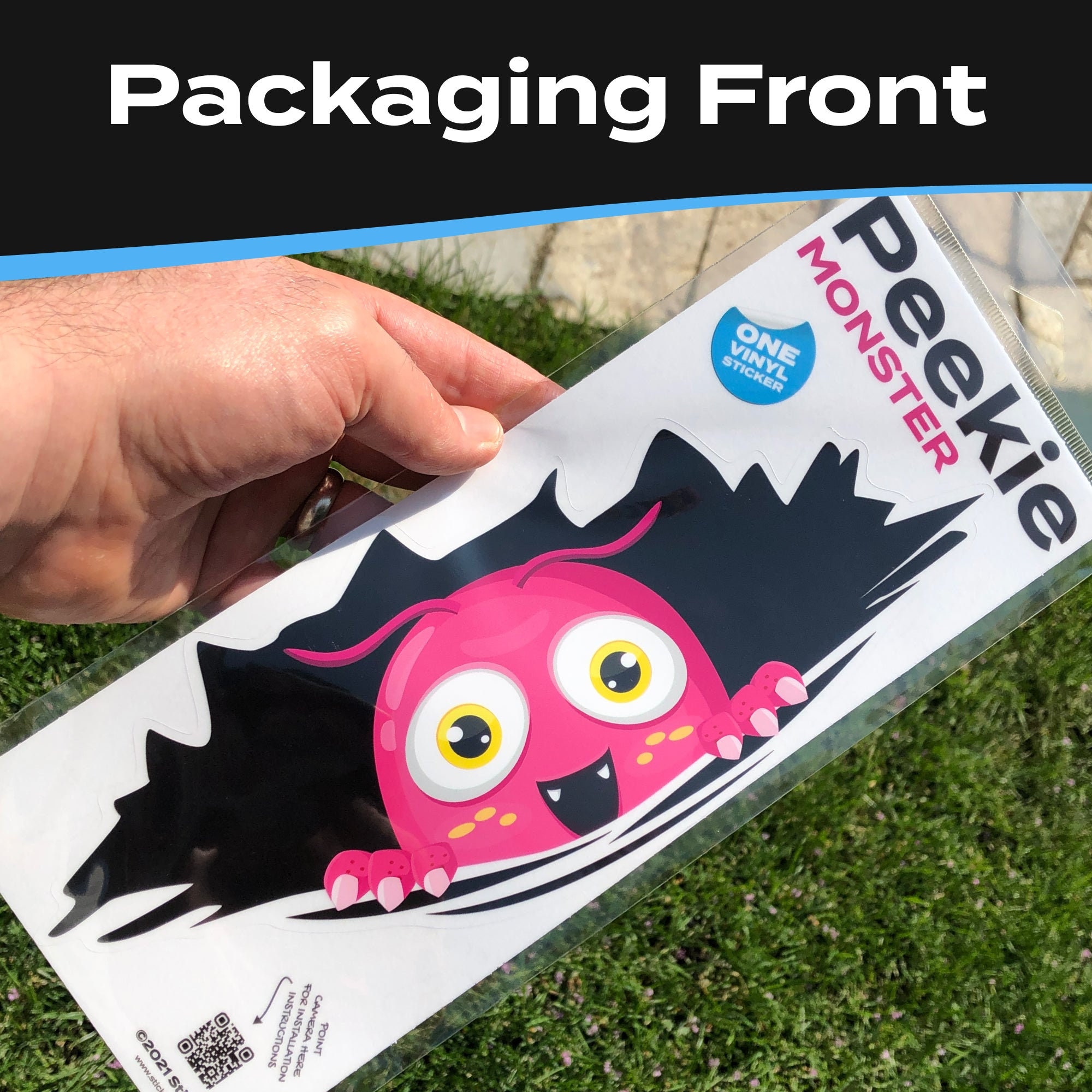 Peekie the Peeking Monster Bumper Sticker - Cute, Pink, Peel and Stick ...