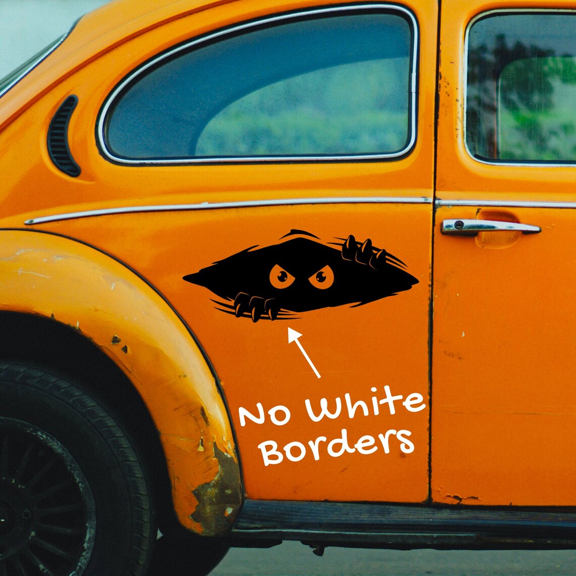 Shredder the Peeking Monster Bumper Sticker Black Peel and - Etsy