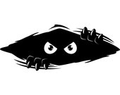 Shredder the Peeking Monster Bumper Sticker Black Peel and - Etsy