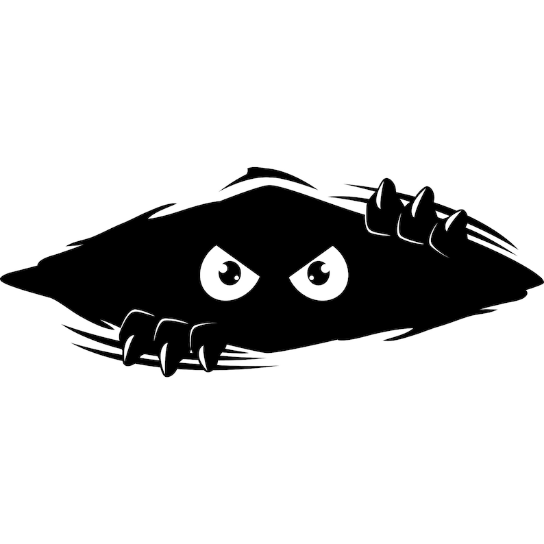 Shredder the Peeking Monster Bumper Sticker - Black, Peel and Stick ...