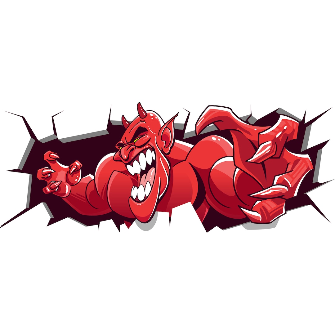 Beezleboo the Peeking Monster Bumper Sticker - Red Devil, Peel and ...