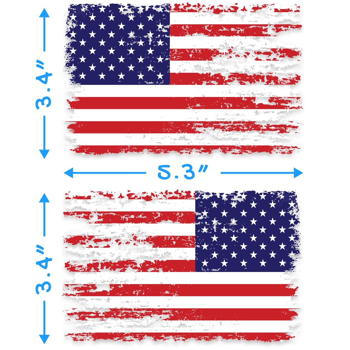 American Flag Decal Made in USA (5.3x3.4") - Forward/reverse Facing ...