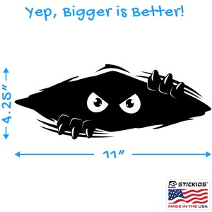 Shredder the Peeking Monster Bumper Sticker - Black, Peel and Stick ...