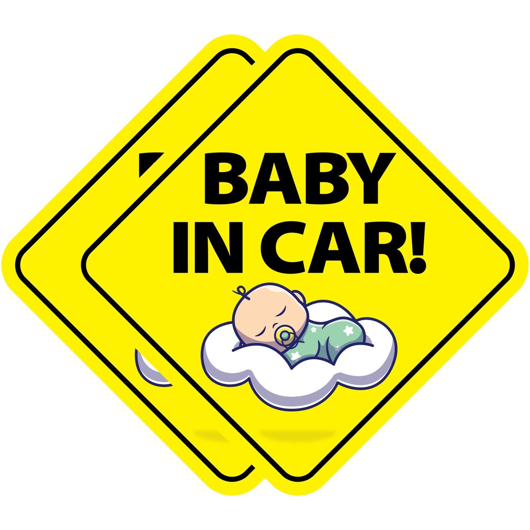 Baby in Car Stickers (2-pack) - Paint-safe, Removable, Nonmagnetic Baby ...